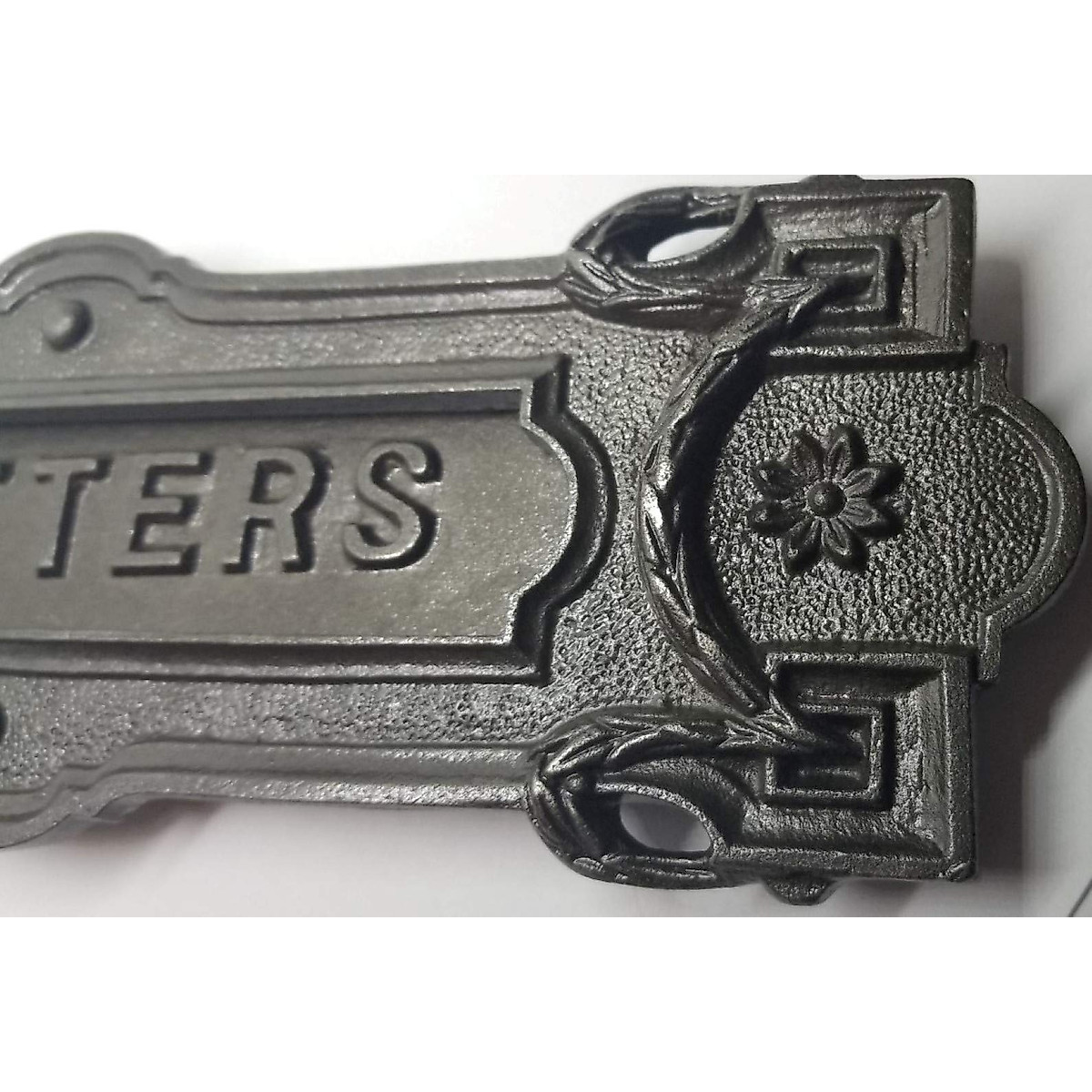 Mailbox Letter Slot Swinging Door Wall Mounted cast Iron neo Classical Antique Vintage Old Mail Postal