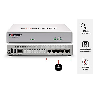 FORTINET FortiGate-40F Firewall Appliance - 5 Gigabit Ethernet RJ45 Ports, Ideal for Small Businesses (Appliance Only, No Subscription) (FG-40F)
