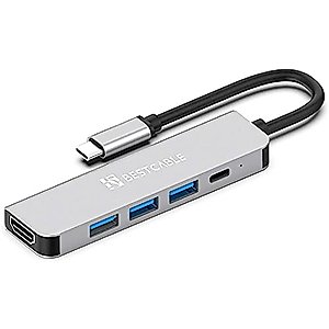 BEST CABLE USB C Hub Multiport Adapter - 5 in 1 Portable with 4K HDMI Output, 3 USB 3.0 Ports,USB C 100W PD, Compatible with MacBook Pro, XPS More USB C Devices (1Pack)