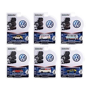 Club Vee V-Dub Set of 6 Pieces Series 17 1/64 Diecast Model Cars by Greenlight 36080SET