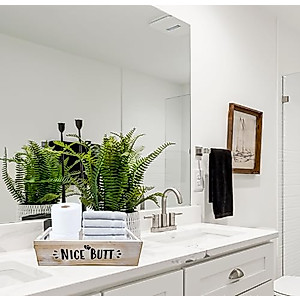 Admired By Nature Distressed Home Décor Toilet Wood Crates Decorative Organizer, Regular, Nice Butt White