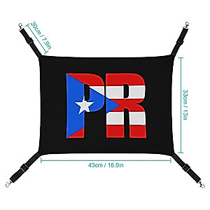 Puerto Rican Flag Pet Hammock Comfortable Adjustable Hanging Bed for Small Animals Dogs Cats Hamster