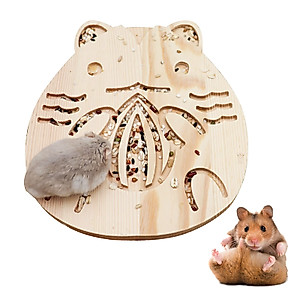 Dnoifne Guinea Pig Foraging Toys, Wooden Hamster Enrichment Toys, Interactive Hide Feeding Toys, Feeding Cage Accessories for Small Animals Puppy Kitten Rats Hamster Rabbit Chinchilla Bunny Rabbits