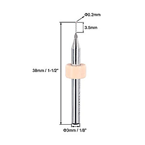 uxcell PCB Drill Bits 0.2mm Tungsten Carbide Rotary Tool Jewelry CNC Engraving Print Circuit Board Micro Drill Bits 1/8 Inch Shank 2 Set (20 Pcs)