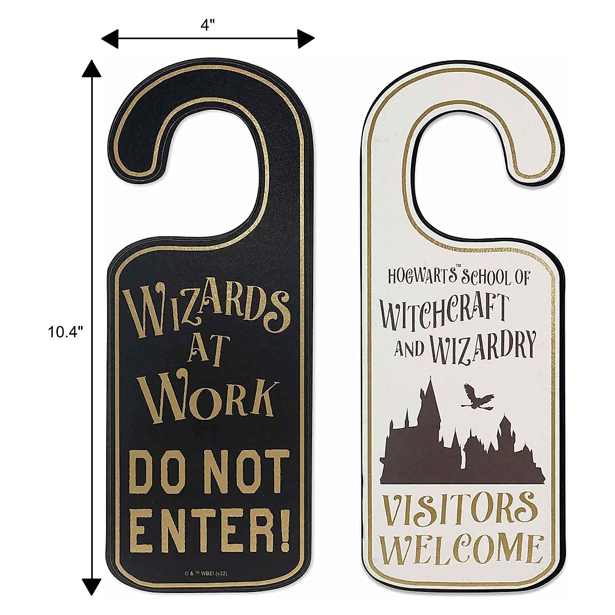Harry Potter Double-Sided Reversible Wood Door Hanger - Wizards at Work and Hogwarts Vistors Welcome