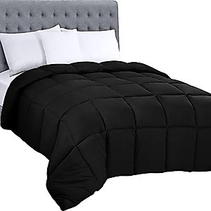 Utopia Bedding All Season 250 GSM Comforter - Plush Siliconized Fiberfill Comforter King Size - Box Stitched (King/Cal King, Black)