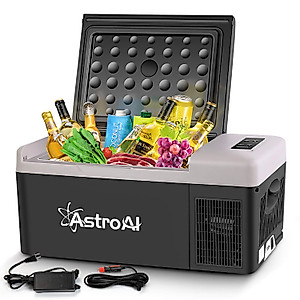 AstroAI 12 Volt Car Refrigerator, Portable Freezer 12V Fridge Electric Cooler -4℉~68℉ with 12/24V DC & 110V AC for Car, RV, Truck, Van, Boat for Camping, Travel, Fishing Outdoor(35L)