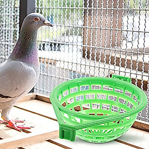 Mipcase 2pcs Plastic Bird Nest, Canary Nest Plastic Hollow Hanging Cage Finch Parrot Canary Pigeon Nest Bowl Eggs Hatching Tool Pan, Bird Breeding Hut Nest Pan