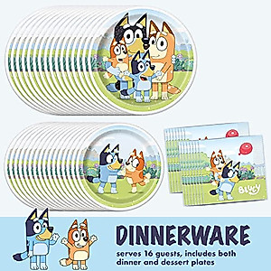 Unique Bluey Birthday Party Supplies | Bluey Party Supplies | Bluey Birthday Decorations | Bluey Party Decorations | With Bluey Balloons, Banner, Tablecover, Bluey Plates, Bluey Napkins, Button