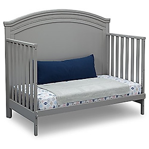 Simmons Kids SlumberTime Emma Convertible Baby Crib N More & Ultra Deluxe 2-in-1 Innerspring Crib and Toddler Mattress, Grey