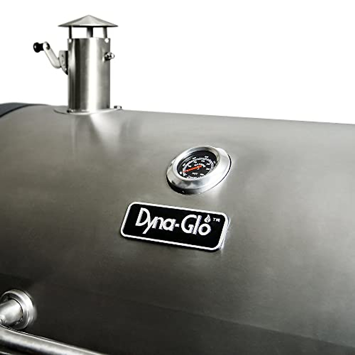 Dyna-Glo Silver/Black Porcelain/Cast Iron X-Large Premium Dual Chamber Charcoal Grill