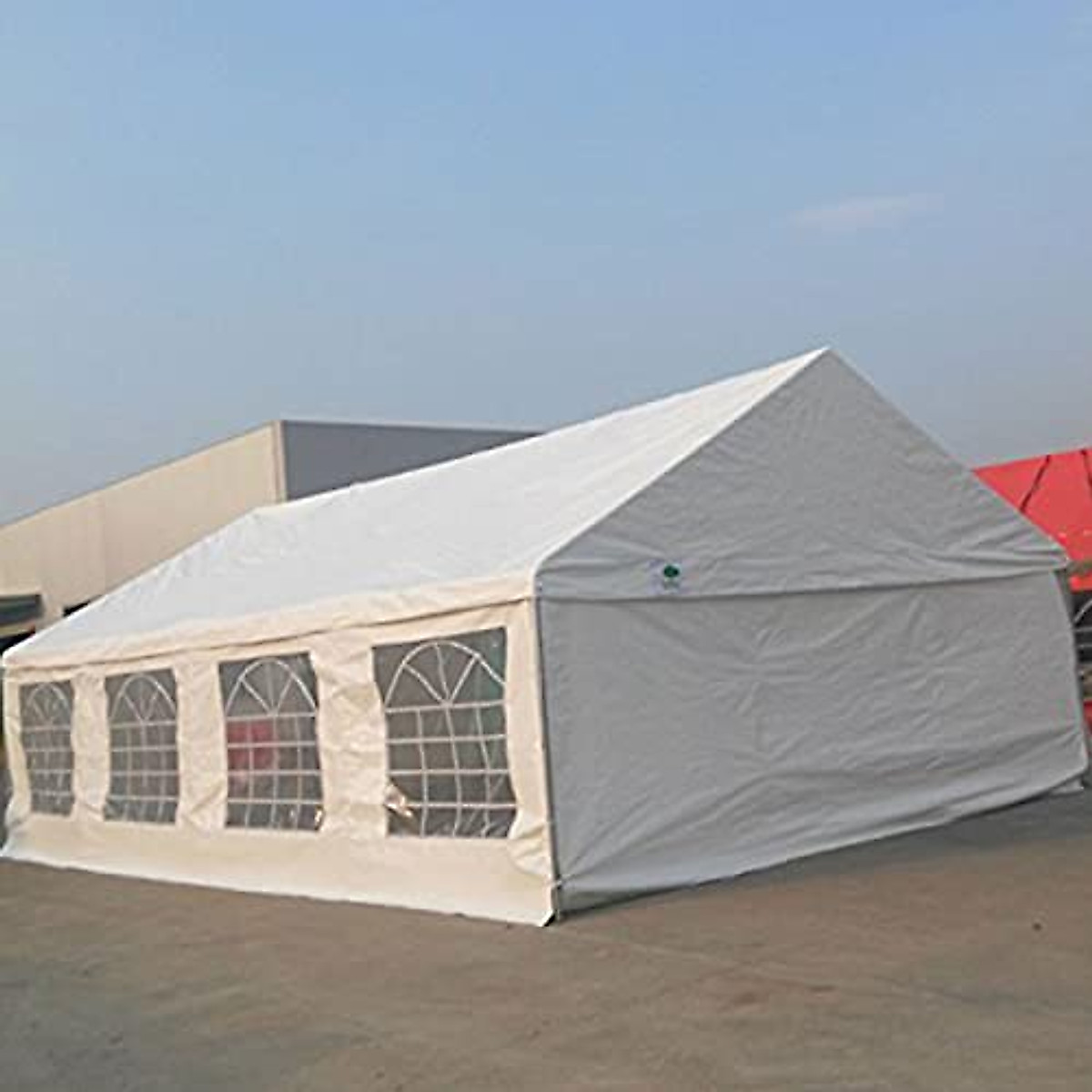 Shade Tree 30 x 20 Foot Heavy Duty Party, Event, Wedding, Carport, Canopy Shelter Tent with Windowed Sidewalls and Zippered Doorway End Walls, White