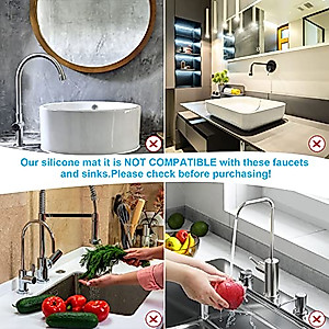 Derlights 30 inch Sink Splash Guard Mat,Silicone Faucet Handle Drip Catcher Tray, Longer Silicone Sink Mat for KitchenBathroom, Drip Protector Splash Countertop (black)