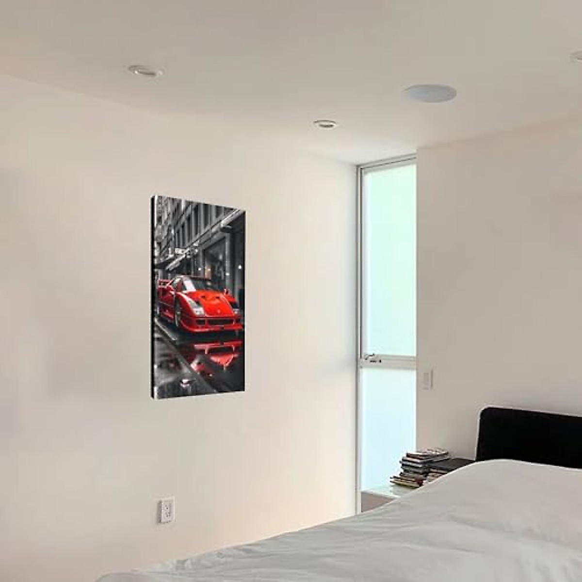 Car Poster Ferrari F40 Supercar Posters Racing Car Canvas Wall Art For Boy's Bedroom SuperCar Wall Decor Frame-style 16x24inch(40x60cm)