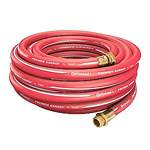 Continental ContiTech-20582672 Premium Garden, Red Heavy Duty Hot Water Garden Hose, 5/8" ID x 50' Length, MXF GHT