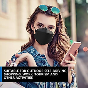 KIMARS KN95 Face Masks 100 Pack, Breathable Comfortable and Disposable KN95 Mask, Black