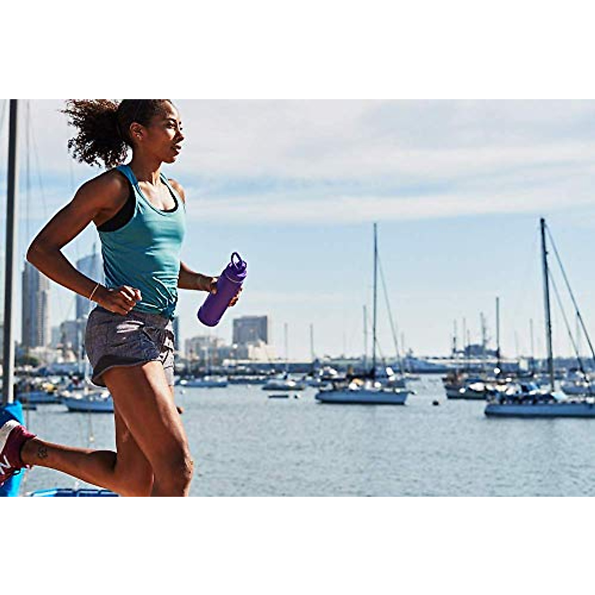 Takeya Actives 24 oz Vacuum Insulated Stainless Steel Water Bottle with Spout Lid, Premium Quality, Nitro Purple