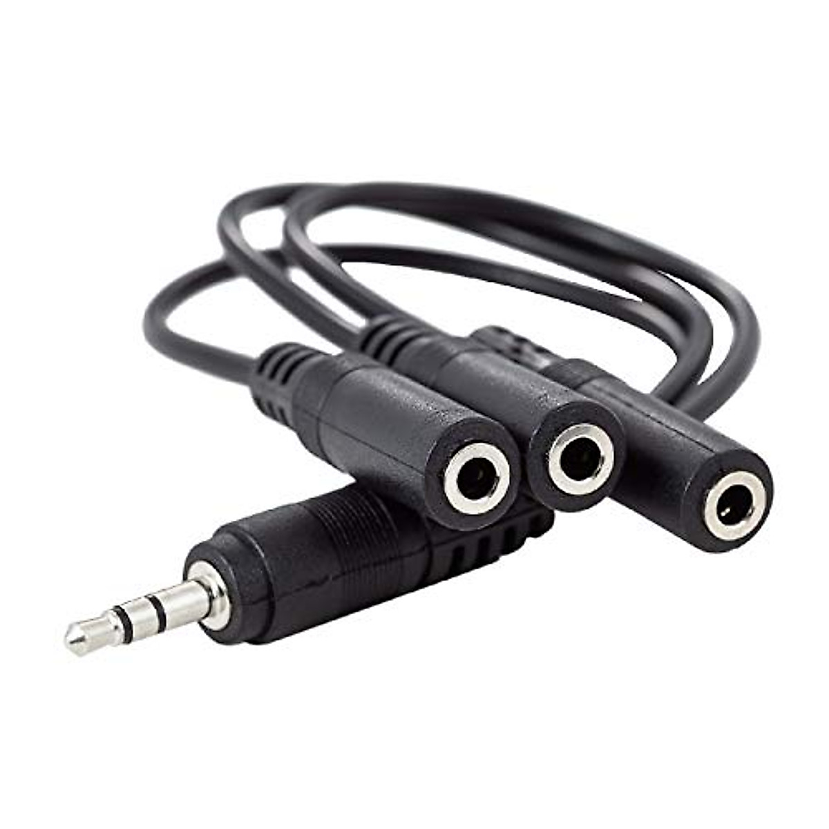 Ancable 3.5mm (1/8") TRS 1 Male to 3 Female 3-Way Stereo Splitter Audio Cable