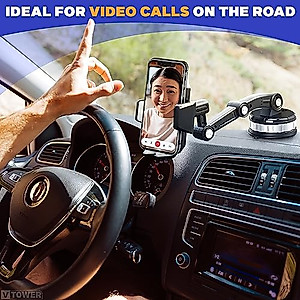 V TOWER Phone Mount for Car Dashboard - 360° Car Mount for iPhone 13 Pro Max Car Mount Cell Phone Car Mount Car Phone Mount - 10.9Oz iPhone Suction Mount Car Vent Phone Mount Phone Holder Car