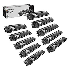 LD Compatible Toner Cartridge Replacement for Brother TN210BK (Black, 10-Pack)