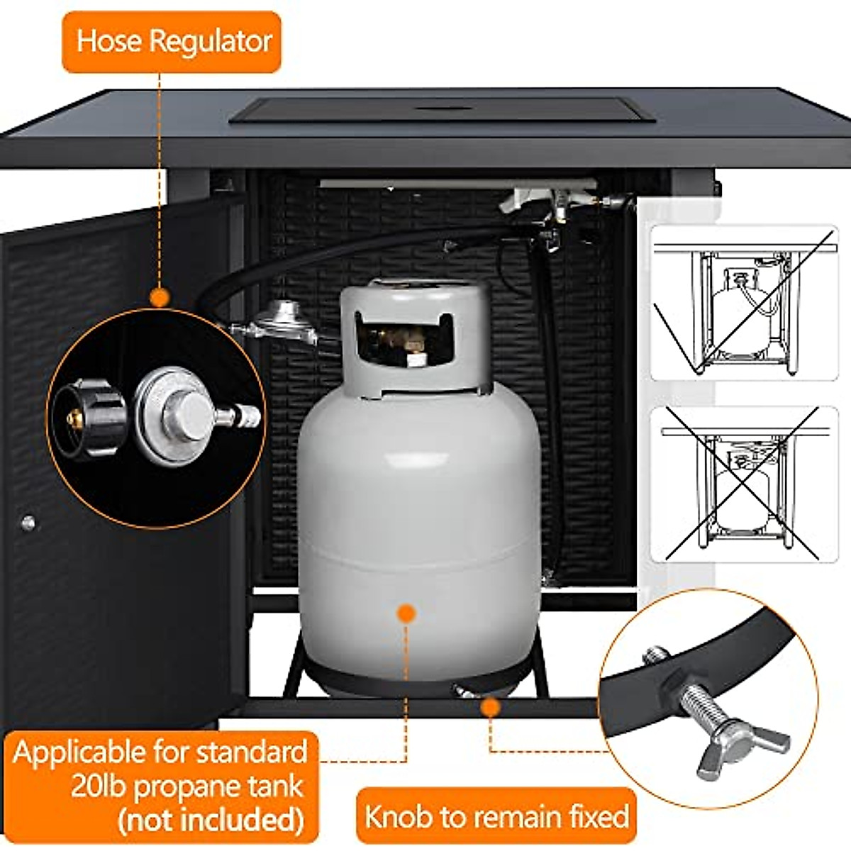 Yaheetech Fire Pit Propane Fire Pit 30 in 50,000 BTU Square Gas Firepits with Glass Tabletop and Water-Resistant Cover for Outside, 2 in 1 Large Outdoor Fire Table for Patio/Garden/Backyard