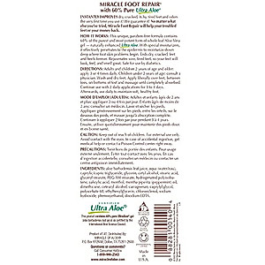 Miracle Foot Repair Cream (8 oz) Repairs Dry Cracked Heels and Feet, 60% Pure UltraAloe Moisturizes, Softens, and Repairs