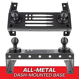 Bulletpoint Metal Dash Mount with 2 Phone Holders Bundle Compatible with 2015-2020 Ford F150 & 2017+ F250/F350 Super Duty - Dual 20mm Ball Dash F150 Phone Mount (13th Generation)