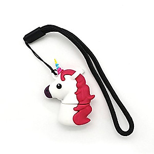 Lingtoolator cta Novelty Unicorn Shape Design 32GB USB 2.0 Flash Drive Cute Memory Stick Horse Thumb Drive Data Storage Pendrive Cartoon Jump Drive Gift (White) (32GB)