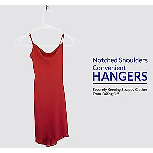 Royale 60 Pack White Plastic Hangers For Clothes - Heavy Duty Plastic Clothes Hanger Ideal For Everyday Standard Use - Lightweight & Space Saving Notched Plastic Hangers - Slim & Sleek Shoulder Groove