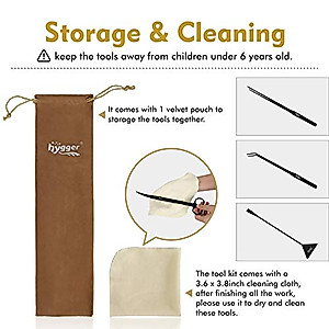 hygger Long Stainless Steel Premium Aquarium Tools, 4 PCS Aquatic Plant Tweezers Scissors Spatula Kits Comes with 1 Cleaning Cloth, for Fish Tank Starters