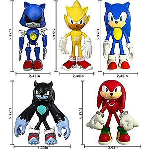 5 Pack Sonic Toys, 4.8'' Tall Sonic Action Figures, Sonic Toy,Perfect Kids Gifts.