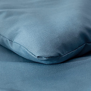 Pureant Blue Comforter Set Queen 3Pcs Dusty Blue Bedding Comforter Sets for Women Men Cotton Lake Blue Queen Comforter Soft Grayish Blue Queen Size Comforter Sets Solid Haze Blue Quilt Breathable