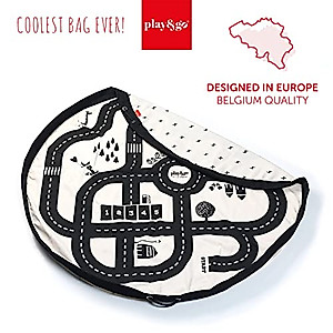Play & Go Drawstring Play Mat Storage Bag for Children - Kids Toy Storage Organizer - Drawstring Toy Bag - Large 55" Play Mat for Toddlers Toys and Bag for Storage - Roadmap