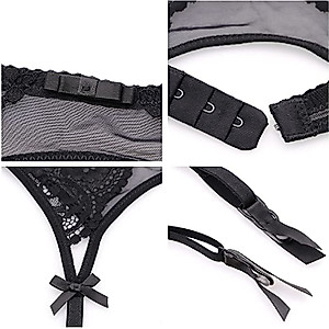 Thigh High Stockings with Garter Belt Attached, Lace Stockings Sheer Stockings for Women