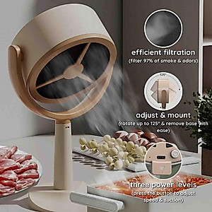 The High Fan for Smoking, Lorivu Smoke Purifier, Portable Range Hood, Portable Smoke Purifier, Low Noise Mini Cooker Hood for Kitchen, Range Hood Suitable for Kitchen