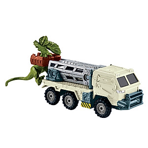 MATCHBOX JURASSIC WORLD DINO TRANSPORTERS DILOPHO-LOADER Vehicle and figure