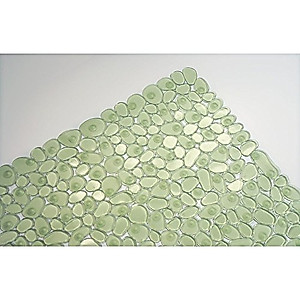 iDesign Pebblz Non-Slip Suction Bath Mat for Shower, Bathtub - Green 26" x 13.5"