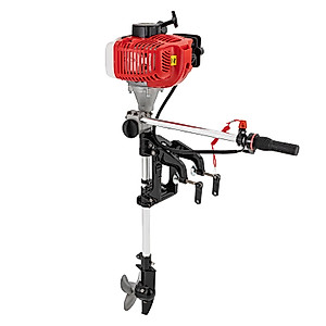 DNYSYSJ Outboard Motor Boat Engine 2 Stroke 2.5HP Superior Engine Outboard Motor Marine Boat Motor with Air Cooling System, CDI Ignition System, Manual Pull Start for Inflatable Fishing Boats