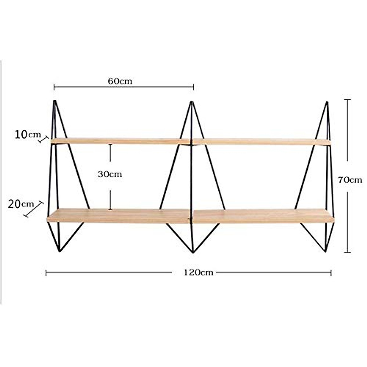 PIBM Stylish Simplicity Shelf Wall Mounted Floating Rack Shelves Solid Wood Kitchen Bookshelf Wine Racks Living Room,2 Sizes, Wood , 120x20x70cm