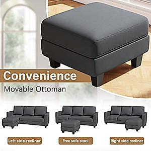 Furniwell Couch Sofas, Dark Gray