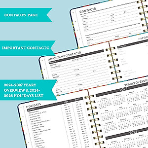 2023-2025 Monthly Planner - Monthly Planner, 3 Year Monthly from Jan. 2023- Dec. 2025, 6" x 8.3" , with Tabs, Monthly Calendar Planner with Pocket, Contacts and Passwords, Twin-Wire Binding