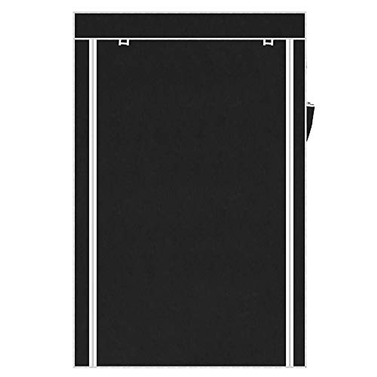 Karl home Portable Closet, Wardrobe Closet with 1 Hang Rod & 5 Storage Cube for Clothes Organizer, Side Storage & Dustproof Cover, 41.3" L x 18" W x 64" H, Black