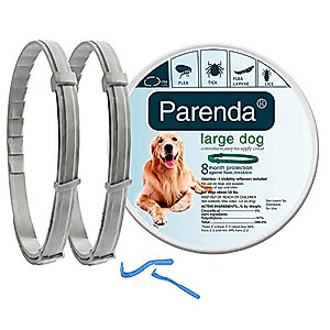 Flea and Tick Collar for Dogs,Flea and Tick Treatment and Prevention for Dogs up to 8 Month,One Size Fits All,100% Natural Ingredients, Waterproof,Include Tick Removal Tools,2 Pack