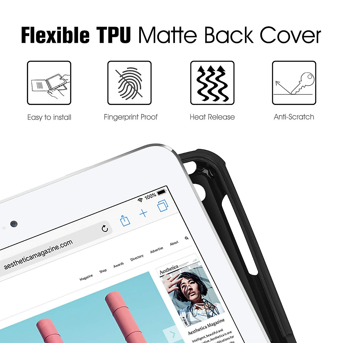 Fintie Magnetic Stand Case for iPad 6th / 5th Generation (2018/2017), iPad Air 2 / Air 1 (9.7 Inch) - [Multiple Secure Angles] Shockproof Rugged Soft TPU Back Cover, Auto Wake/Sleep, Black