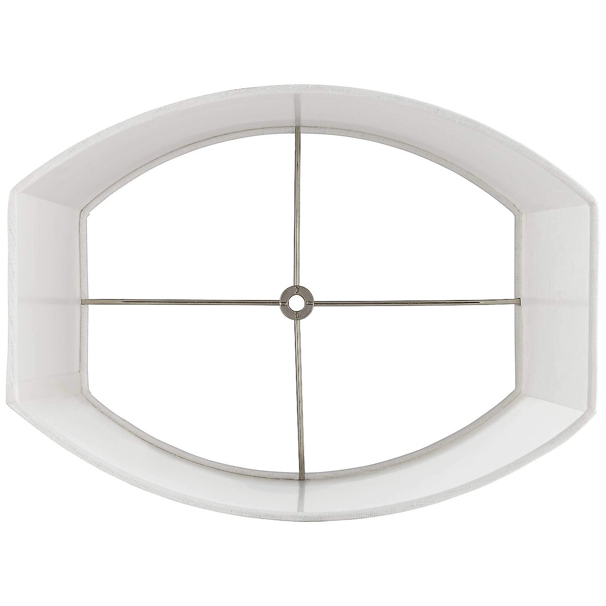 White Medium Modified Oval Lamp Shade 12.5" Wide and 10" Deep at Top x 15" Wide and 11" Deep at Bottom x 10" High (Spider) Replacement with Harp and Finial - Springcrest