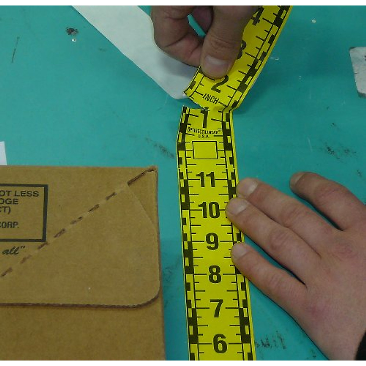 Adhesive Continuous Ruler Roll Tape – Fractional – 1 1/2 Inches Wide, 12 Inch Long X 105 Repeats – Vertical Up – Yellow