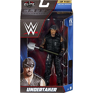 WWE Undertaker Top Picks Elite Collection Action Figure with Boneyard Match Accessories, 6-inch Posable Collectible Gift for WWE Fans Ages 8 Years Old & Up