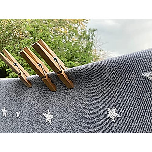 DecorRack Wooden Clothespins, Natural Wood Clothes Pegs, Arts and Craft Pins, Snack Clips, Indoor/Outdoor (Set of 96)