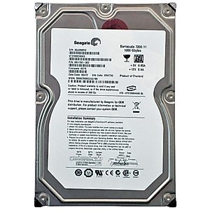 SEAGATE 1TB Barracuda 7200.11 Bulk/OEM Hard Drive ST31000340AS