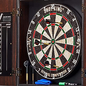 Viper by GLD Products Vault Deluxe Dartboard Cabinet with Shot King Sisal Dartboard and Illumiscore Scoreboard, Wood